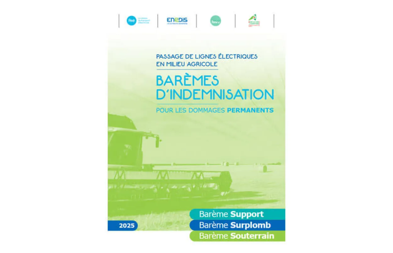 Synthèse - Barème d'indemnisation en milieu agricole 2025 | RTE